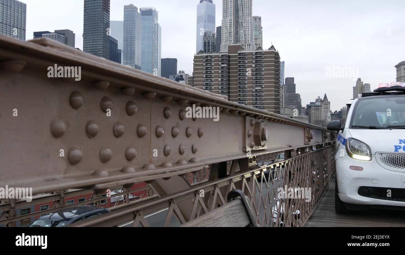 NEW YORK CITY, USA - 12 MAR 2020: Emergency siren glowing, 991 police ...