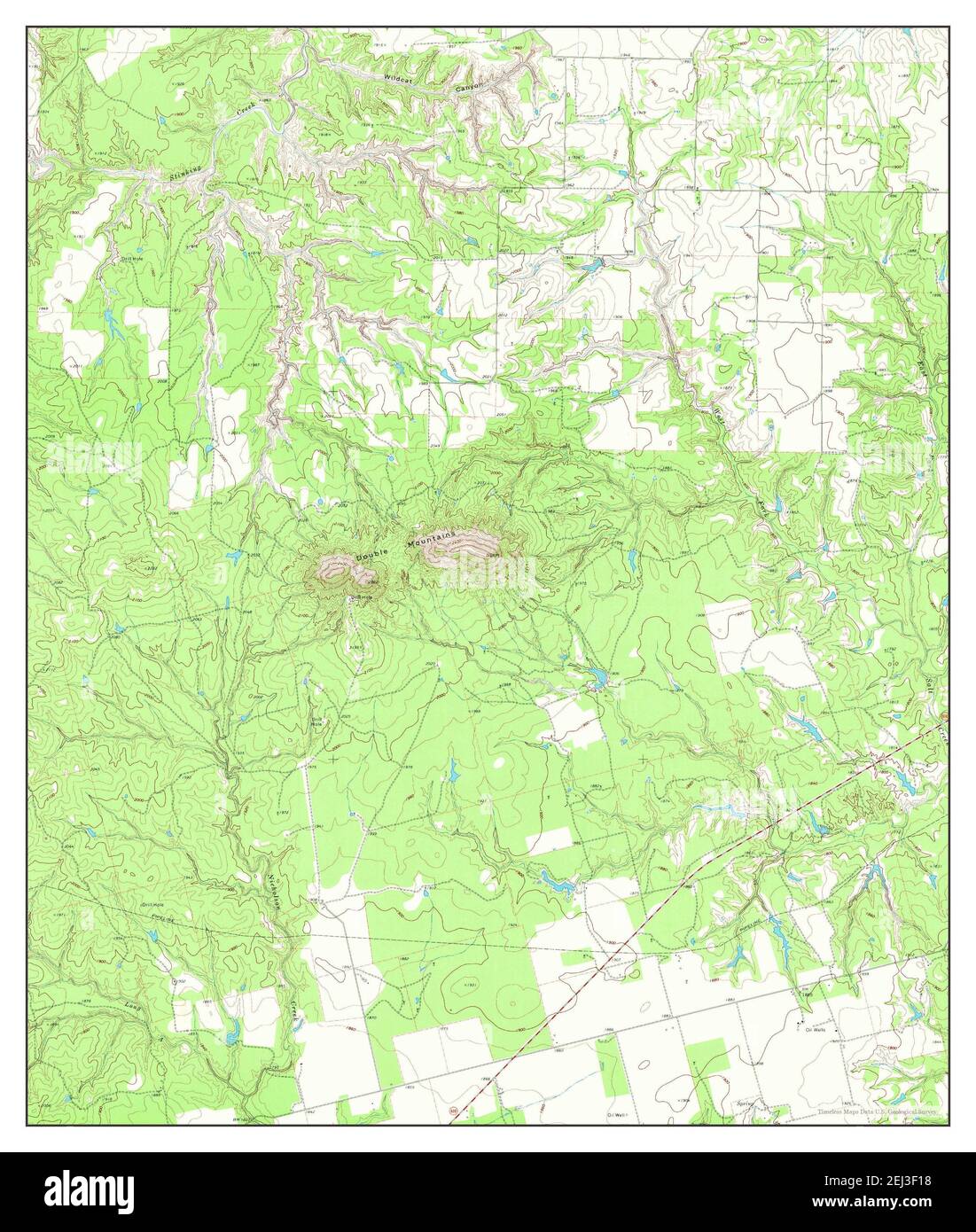 Double Mountains, Texas, map 1968, 1:24000, United States of America by ...
