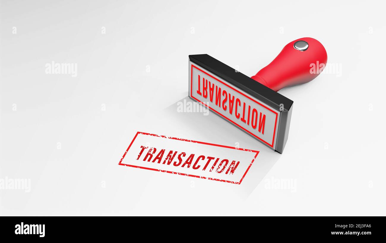 TRANSACTION rubber Stamp 3D rendering Stock Photo - Alamy
