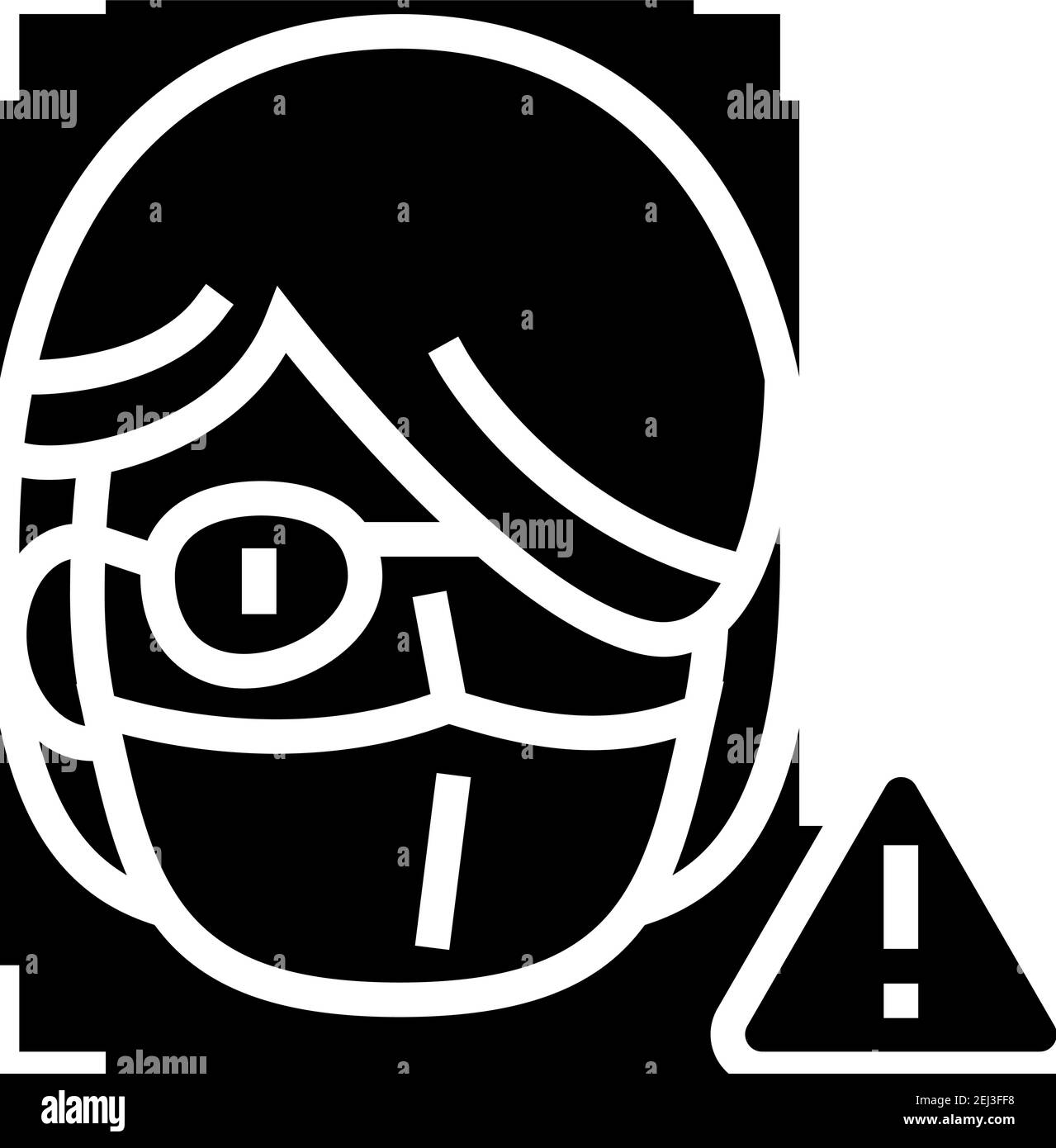 computer safe person info for use face id glyph icon vector ...