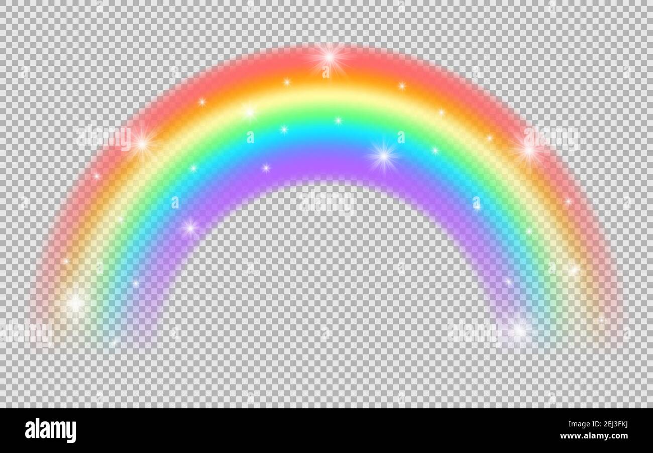 Rainbow on a transparent background. Color realistic spectrum. Vector ...