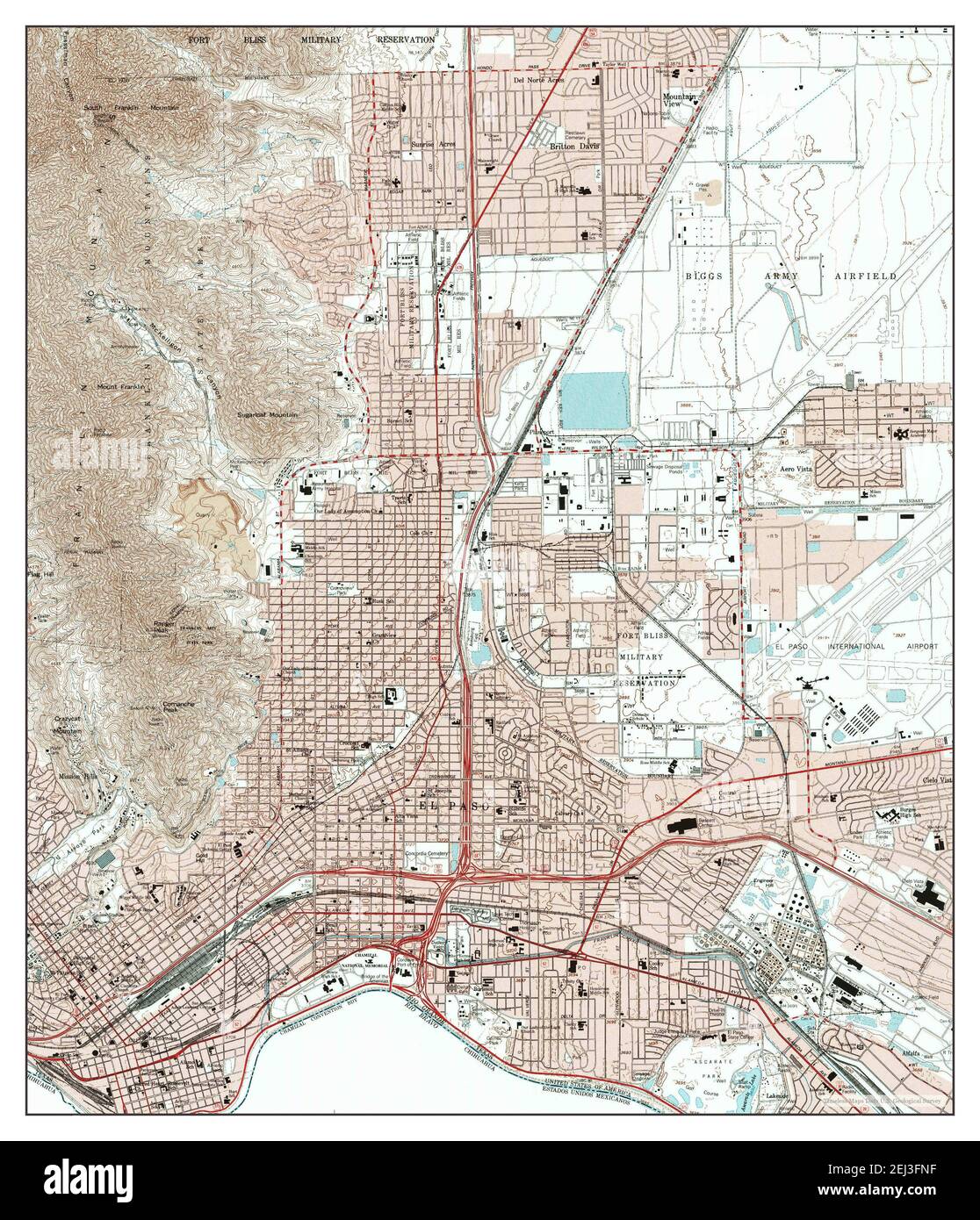 El Paso, Texas, map 1994, 1:24000, United States of America by Timeless ...