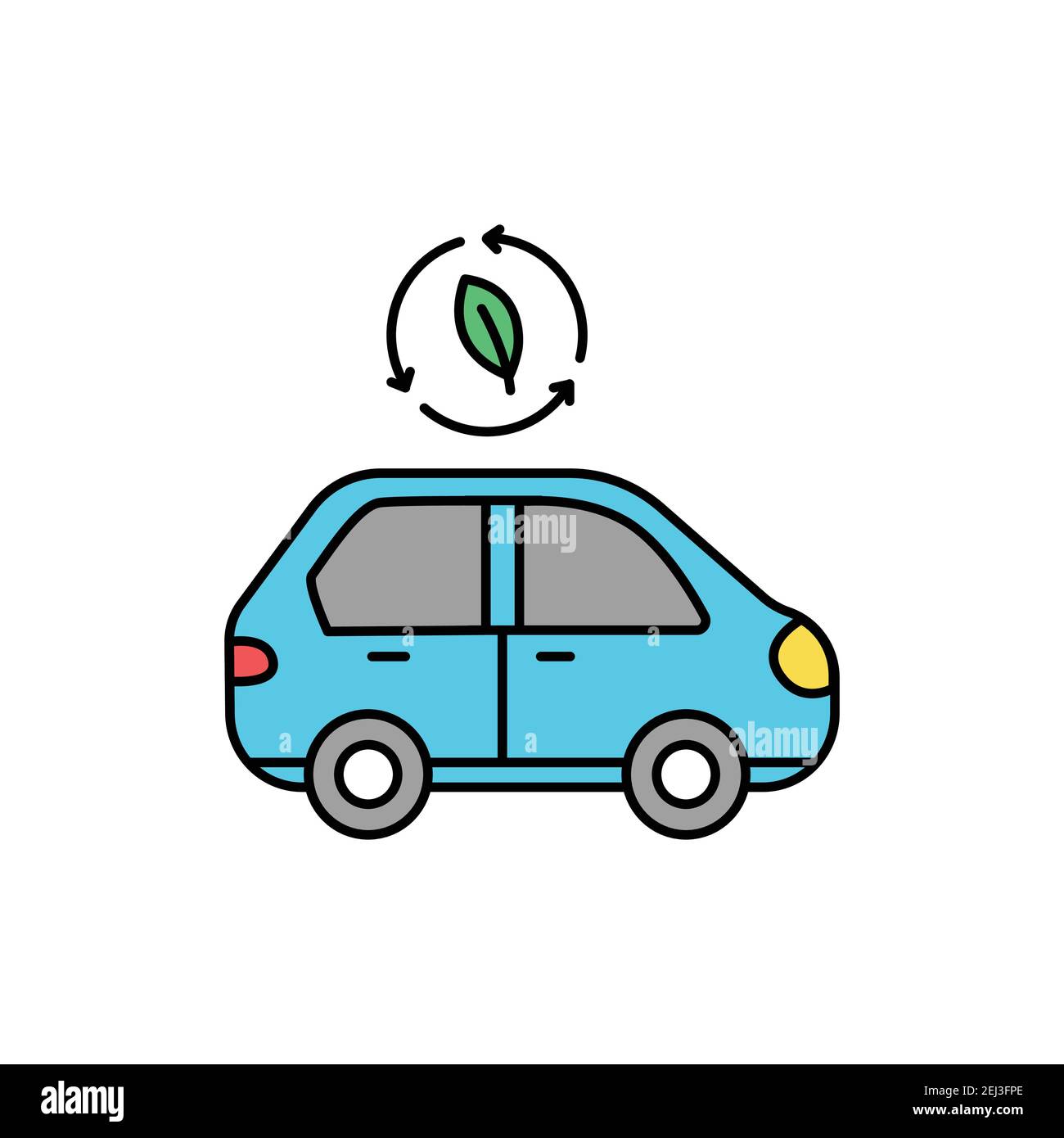 Eco car color line icon. Pictogram for web page, mobile app, promo. UI ...