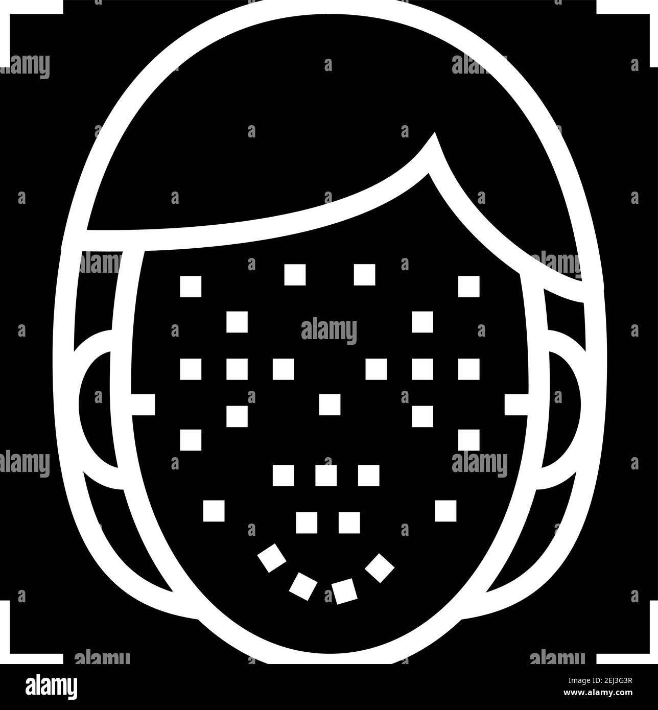 facial points for face id technology glyph icon vector illustration ...