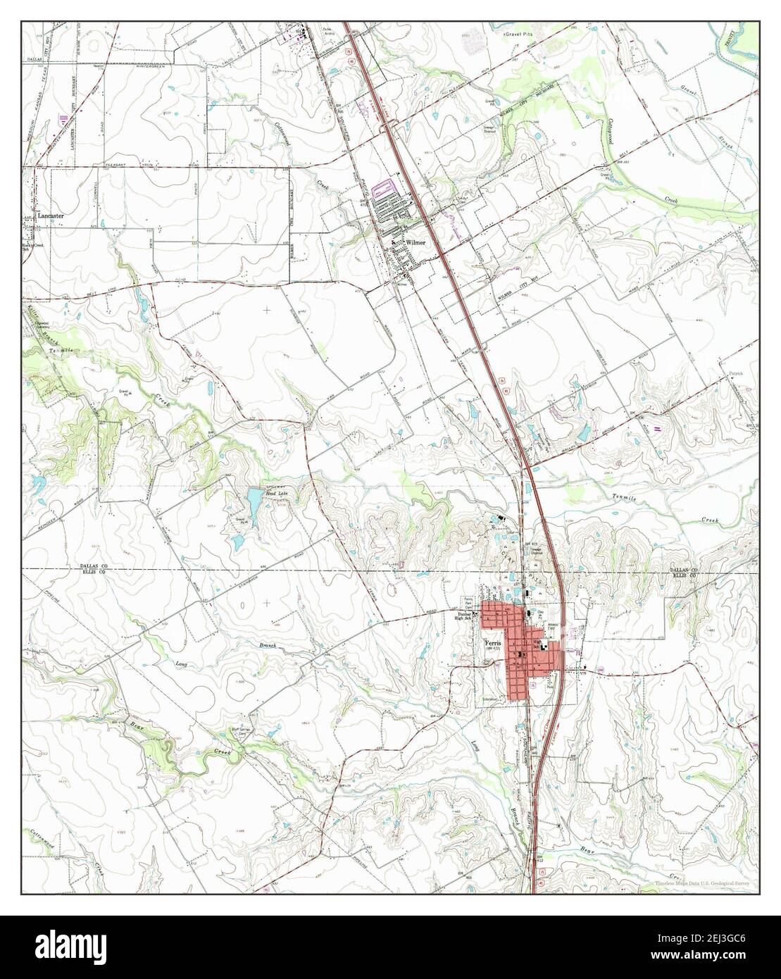 Ferris, Texas, map 1959, 1:24000, United States of America by Timeless ...
