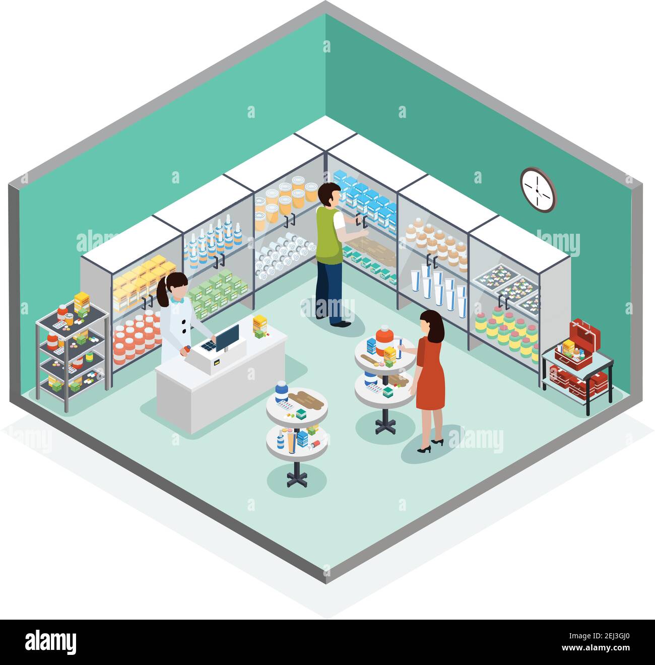 Pharmacy Counter Stock Vector Images - Alamy