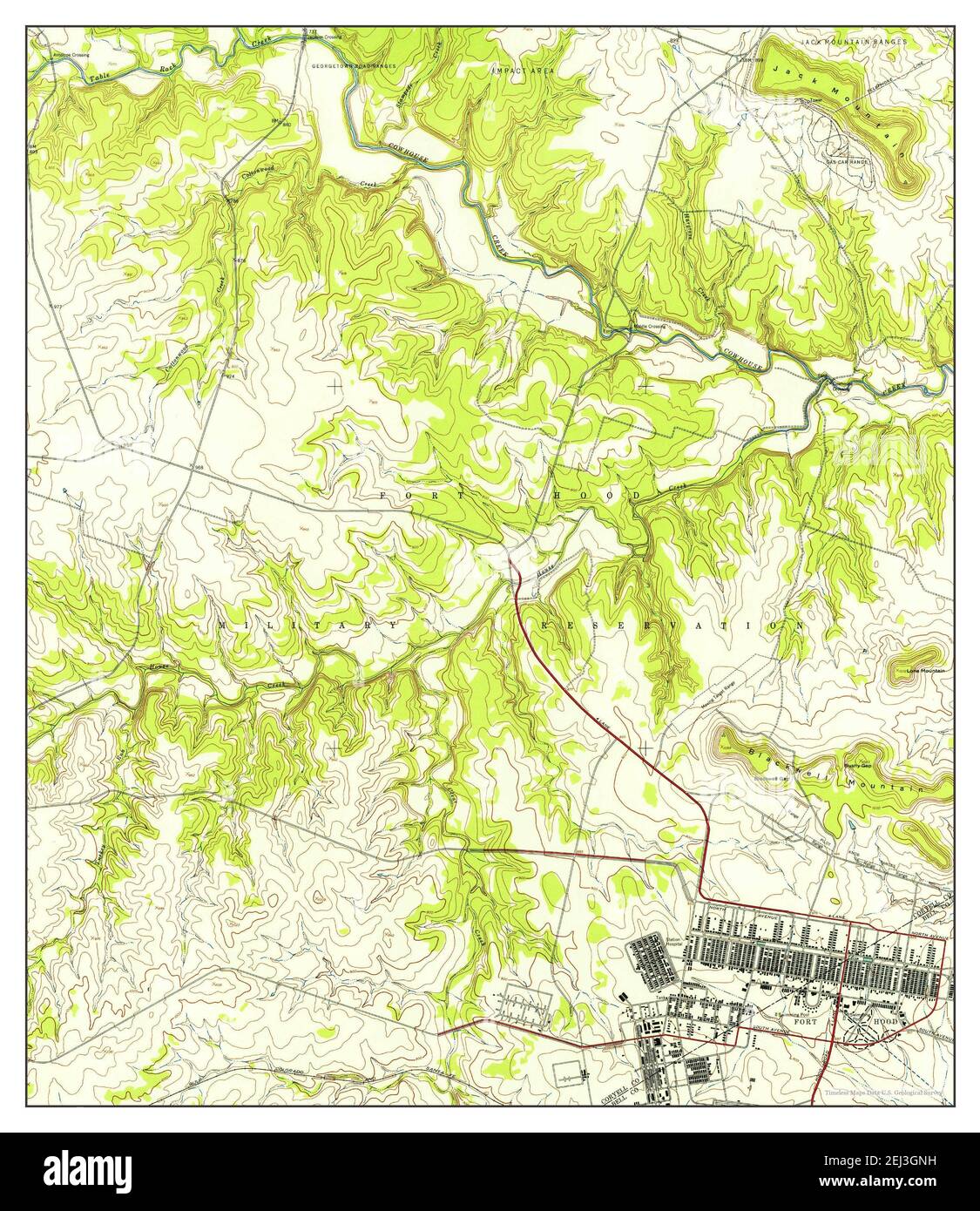 Fort Hood, Texas, map 1947, 1:24000, United States of America by ...