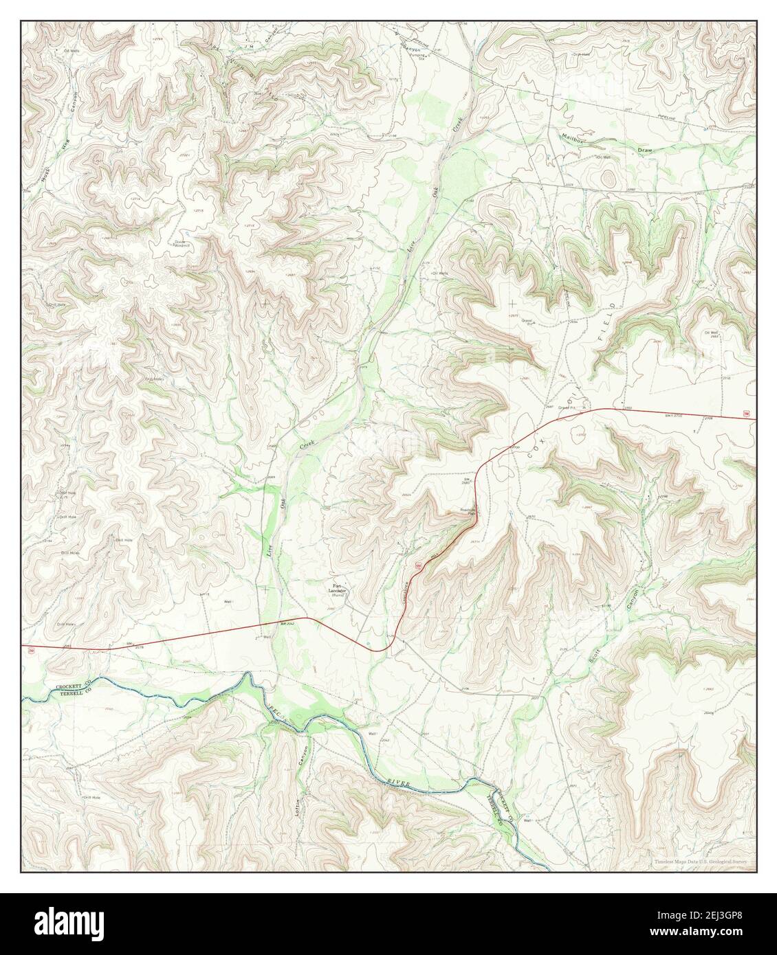Fort Lancaster, Texas, map 1967, 1:24000, United States of America by ...