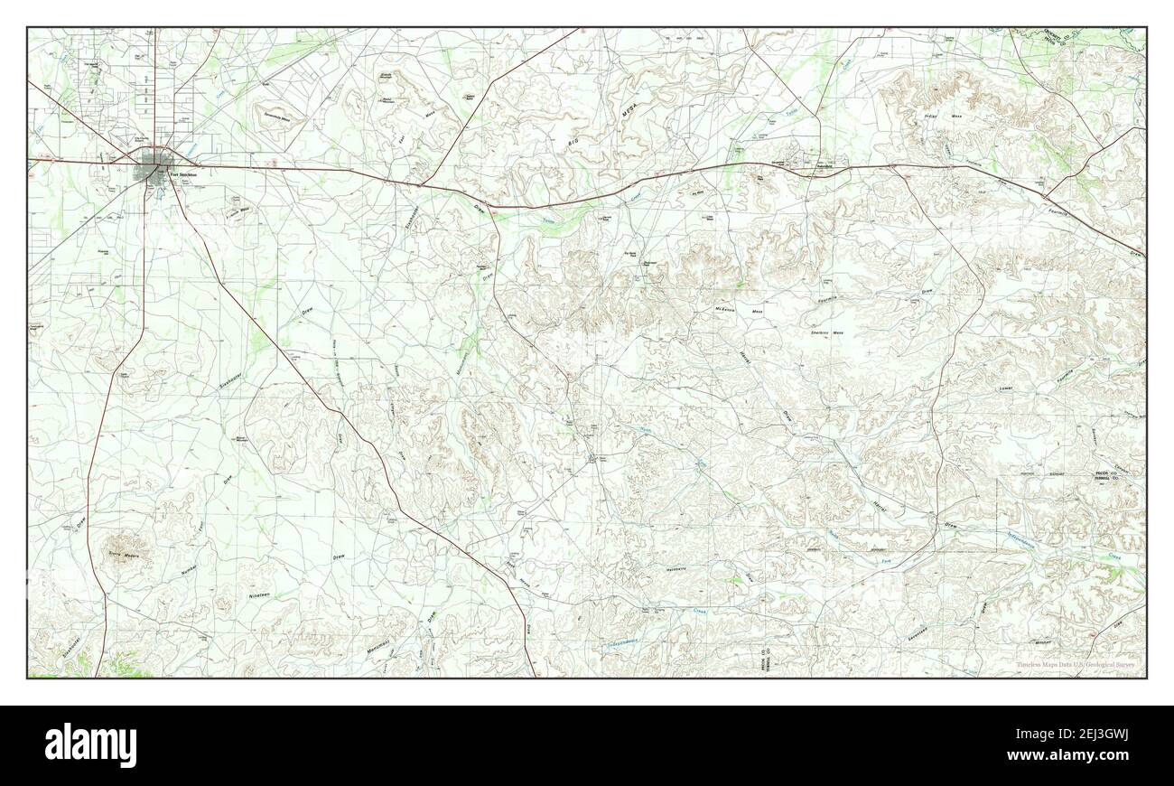 Map of fort stockton texas Cut Out Stock Images & Pictures - Alamy