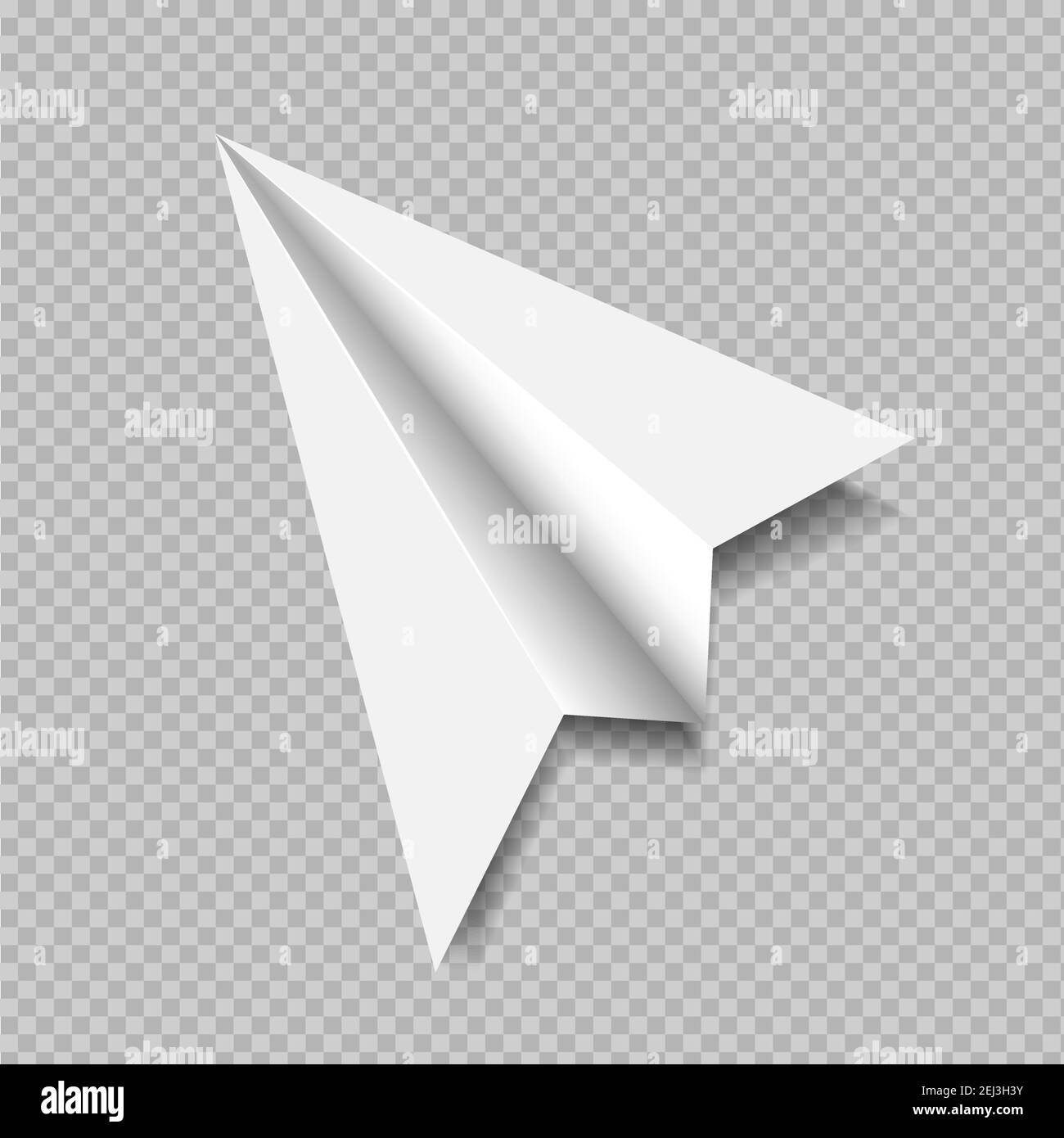 White paper homemade airplane on a transparent background. Isolated ...
