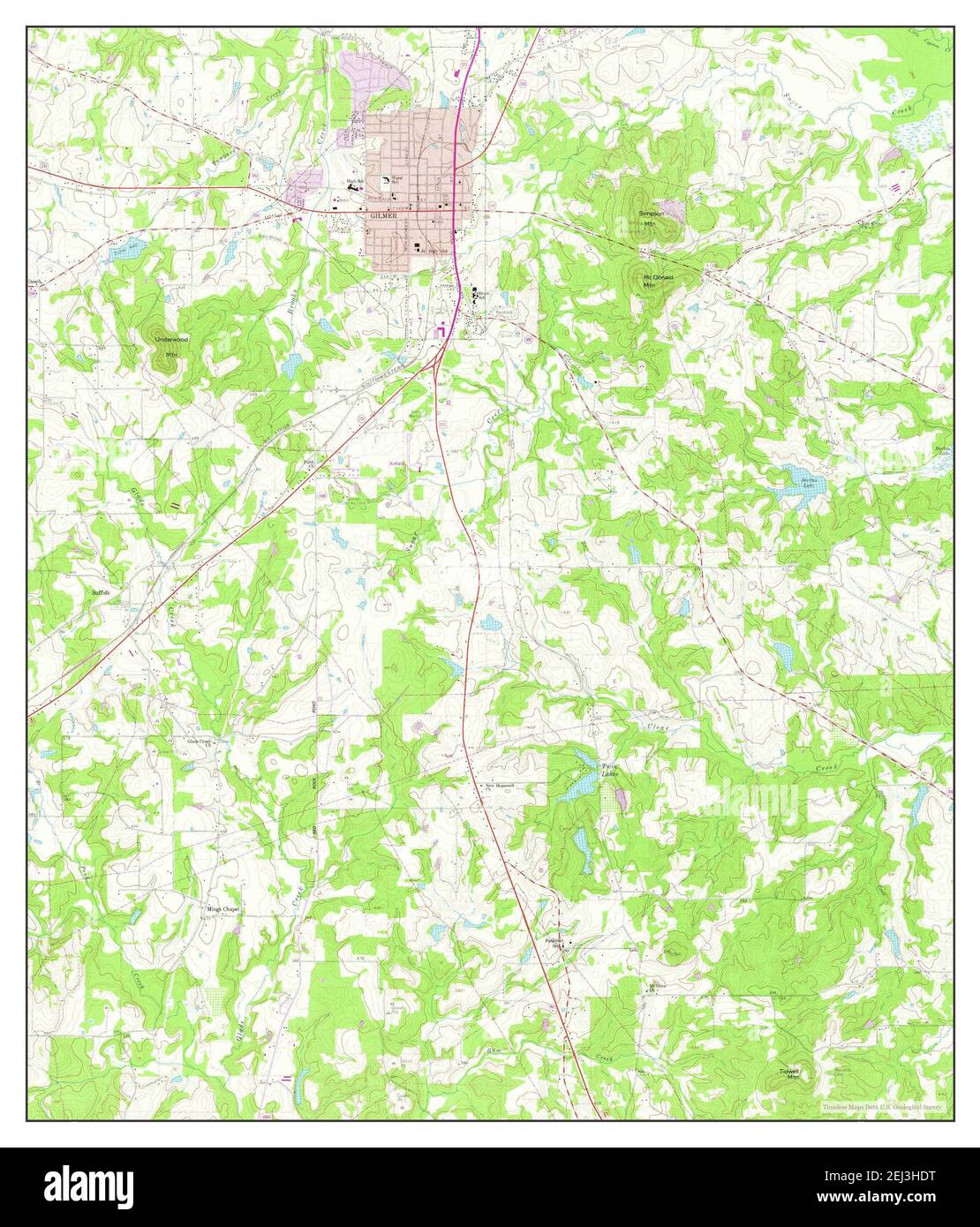 Gilmer, Texas, map 1960, 1:24000, United States of America by Timeless ...