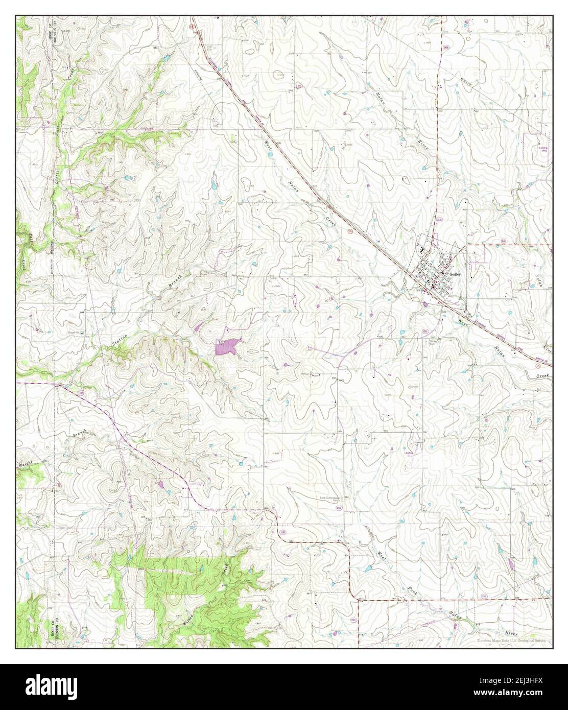 Godley, Texas, map 1961, 1:24000, United States of America by Timeless ...