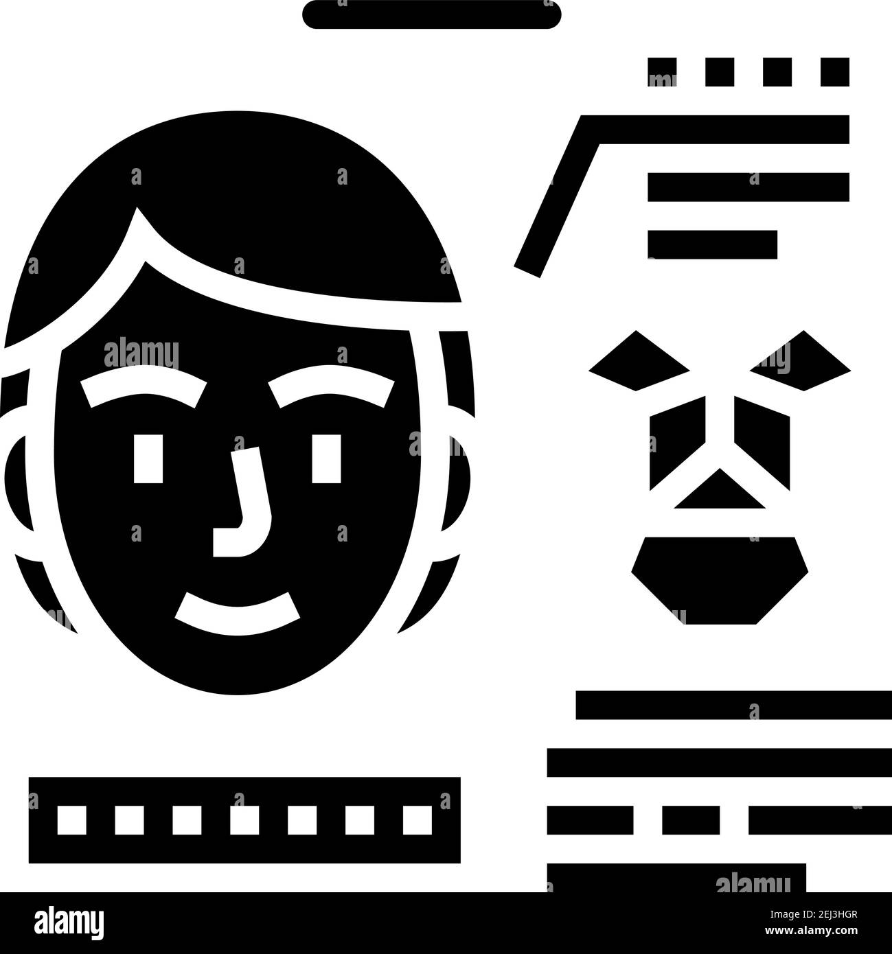 structure of work face id glyph icon vector illustration Stock Vector ...