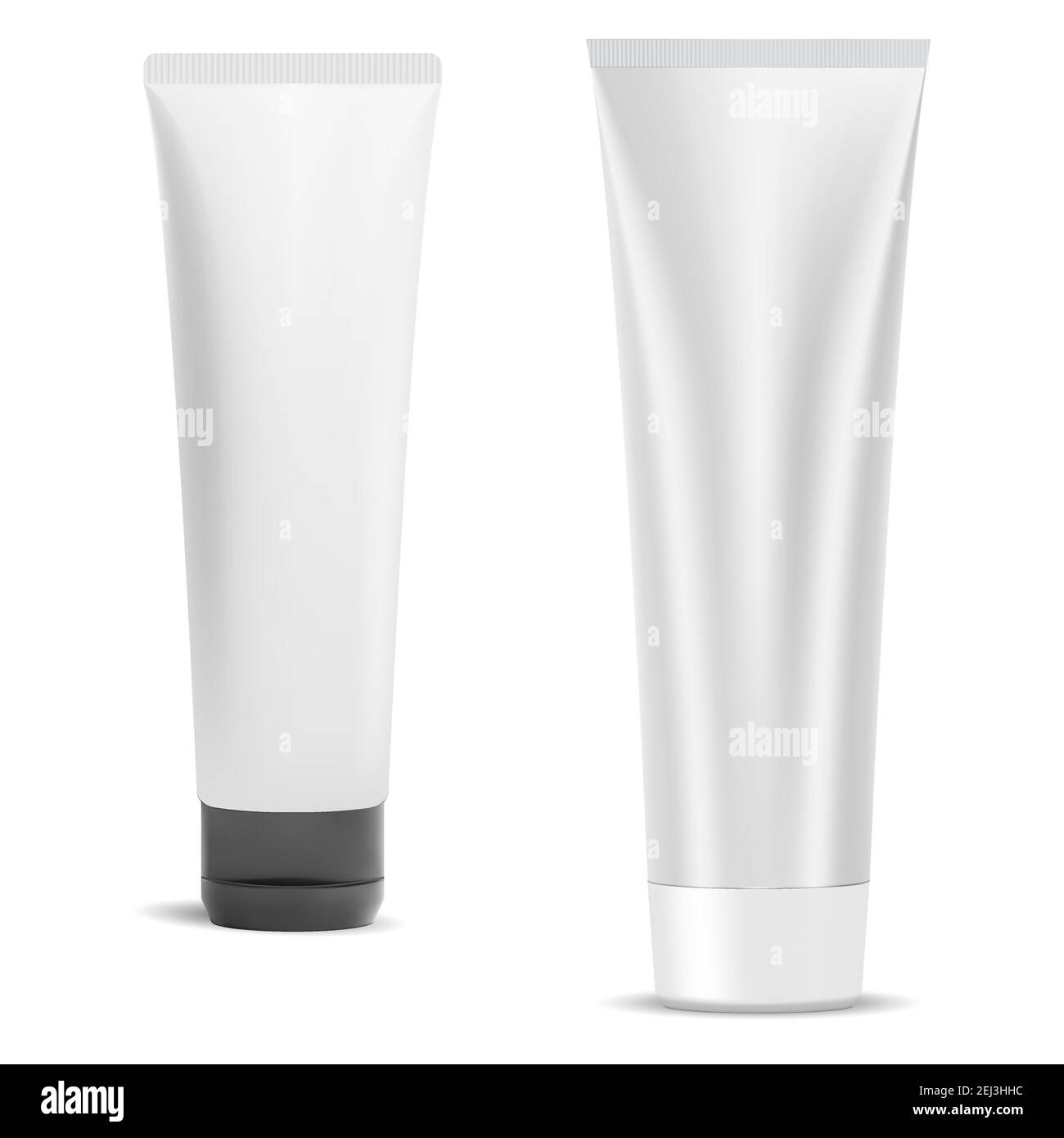 Cosmetic cream tube blank, vector plastic package isolated on white ...