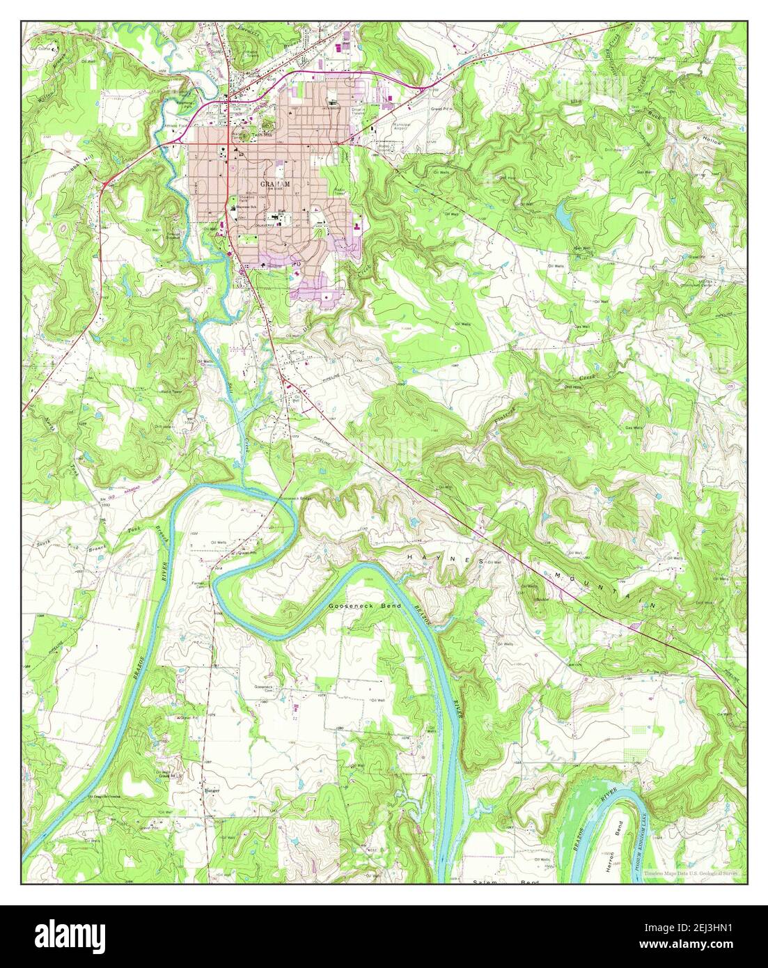 Graham, Texas, map 1967, 1:24000, United States of America by Timeless ...