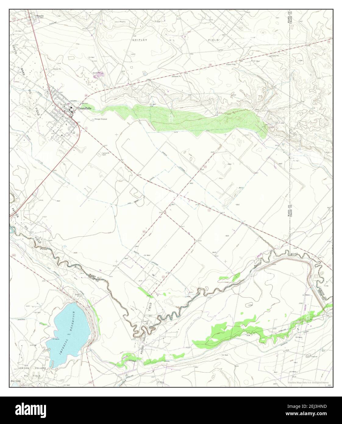 Grandfalls, Texas, map 1969, 1:24000, United States of America by ...