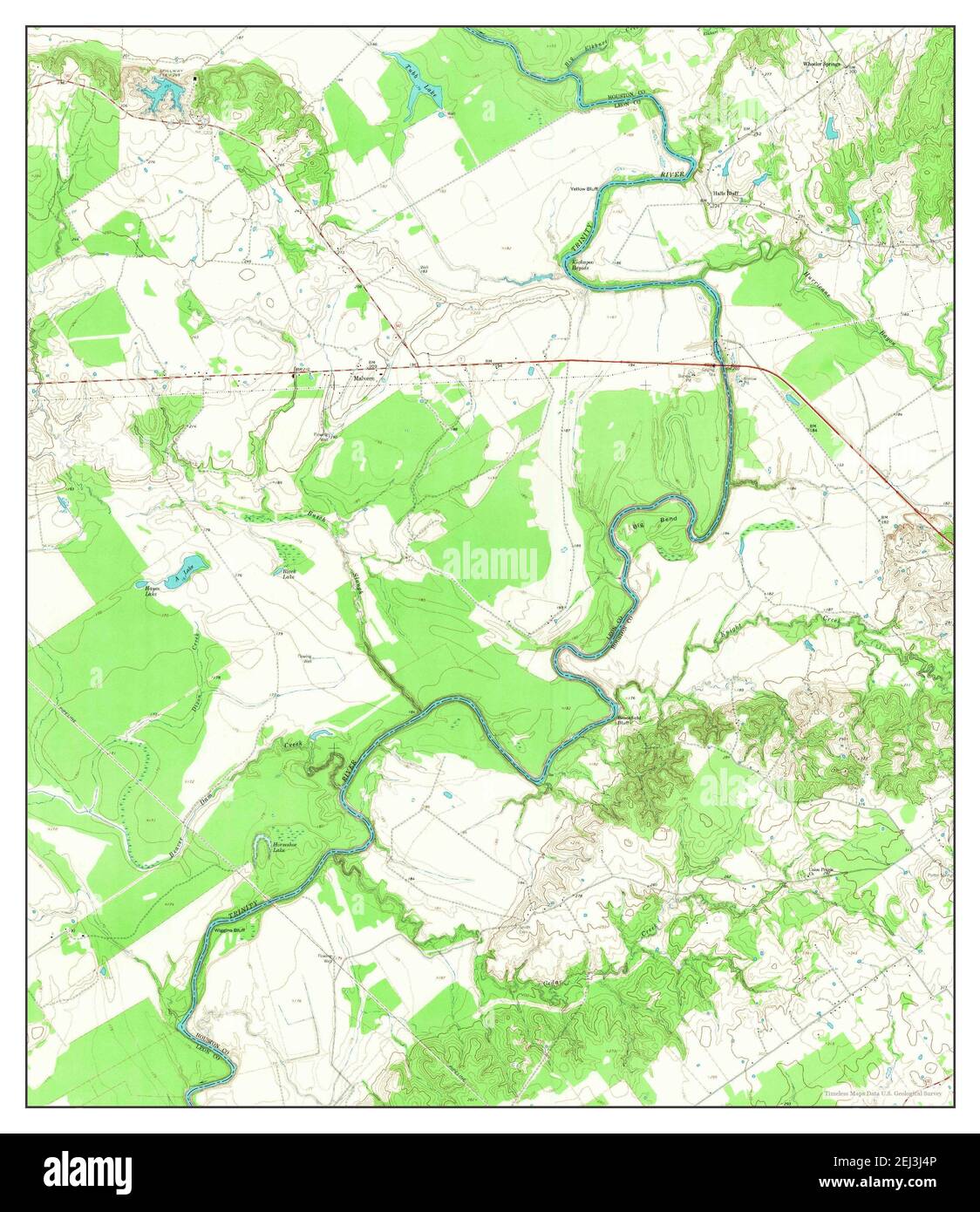 Halls Bluff, Texas, map 1964, 1:24000, United States of America by ...
