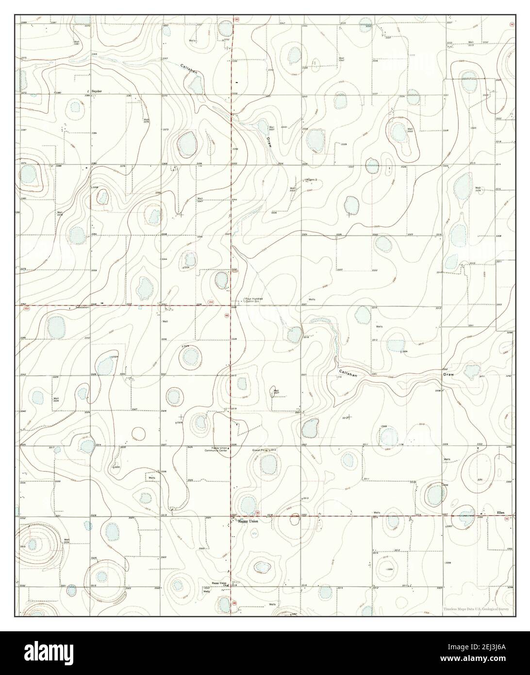 Happy Union, Texas, map 1968, 1:24000, United States of America by ...