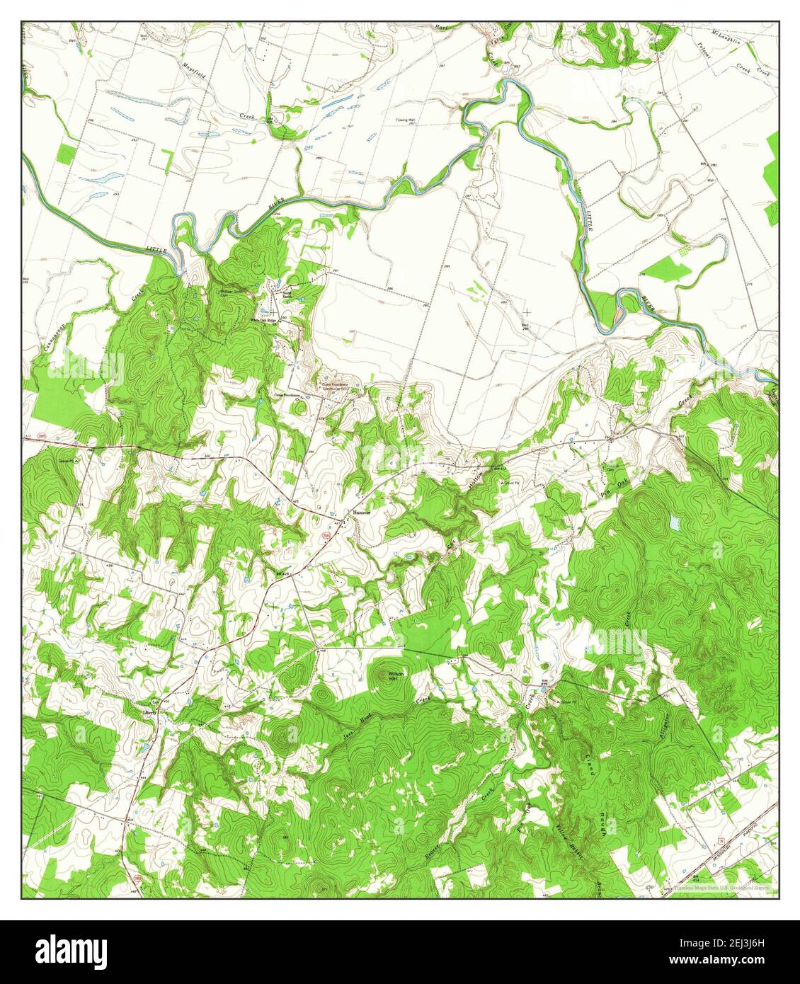 Hanover, Texas, map 1961, 1:24000, United States of America by Timeless ...