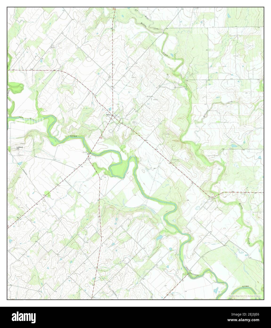 Helena, Texas, map 1960, 1:24000, United States of America by Timeless ...