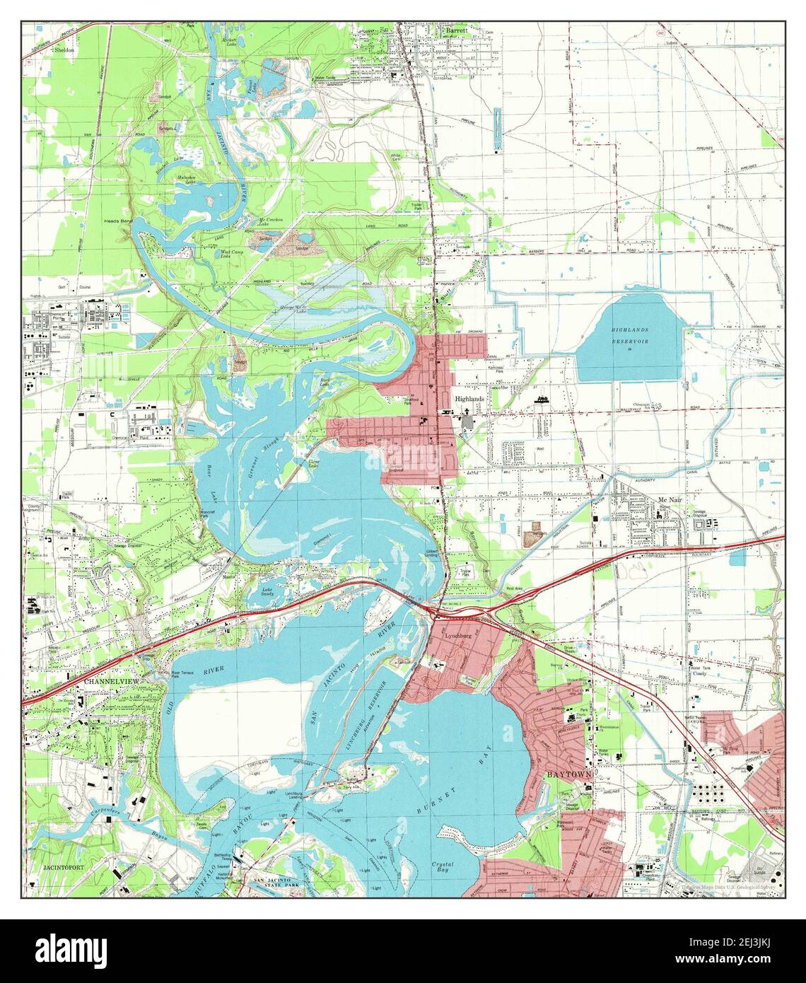 Highlands, Texas, map 1982, 1:24000, United States of America by ...