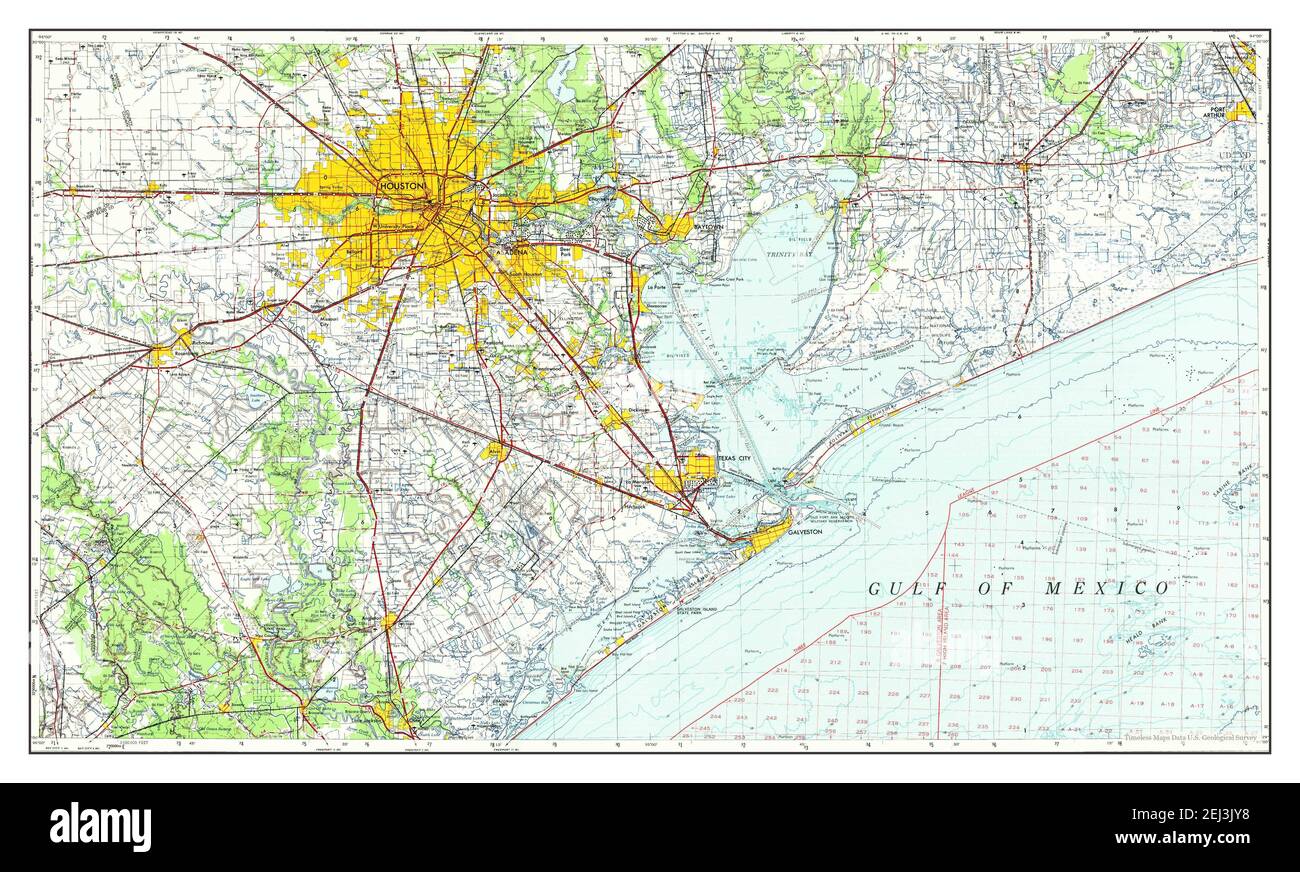 Houston, Texas, map 1975, 1:250000, United States of America by ...