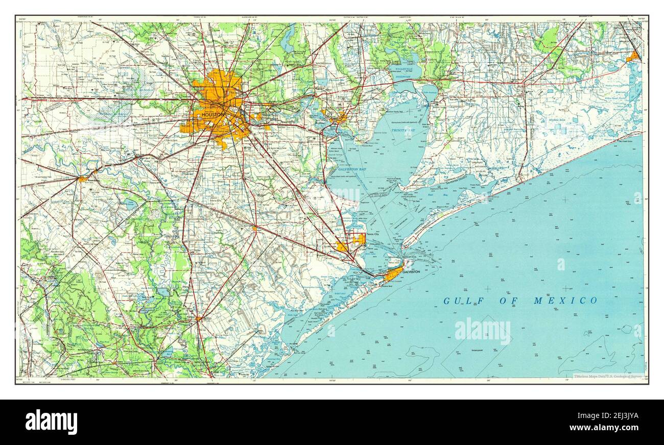 Houston, Texas, map 1956, 1:250000, United States of America by ...