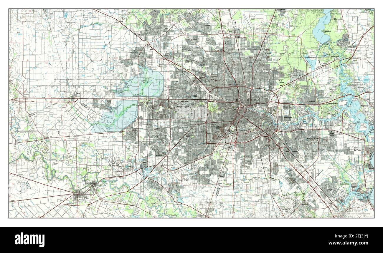 Houston, Texas, map 1992, 1:100000, United States of America by ...