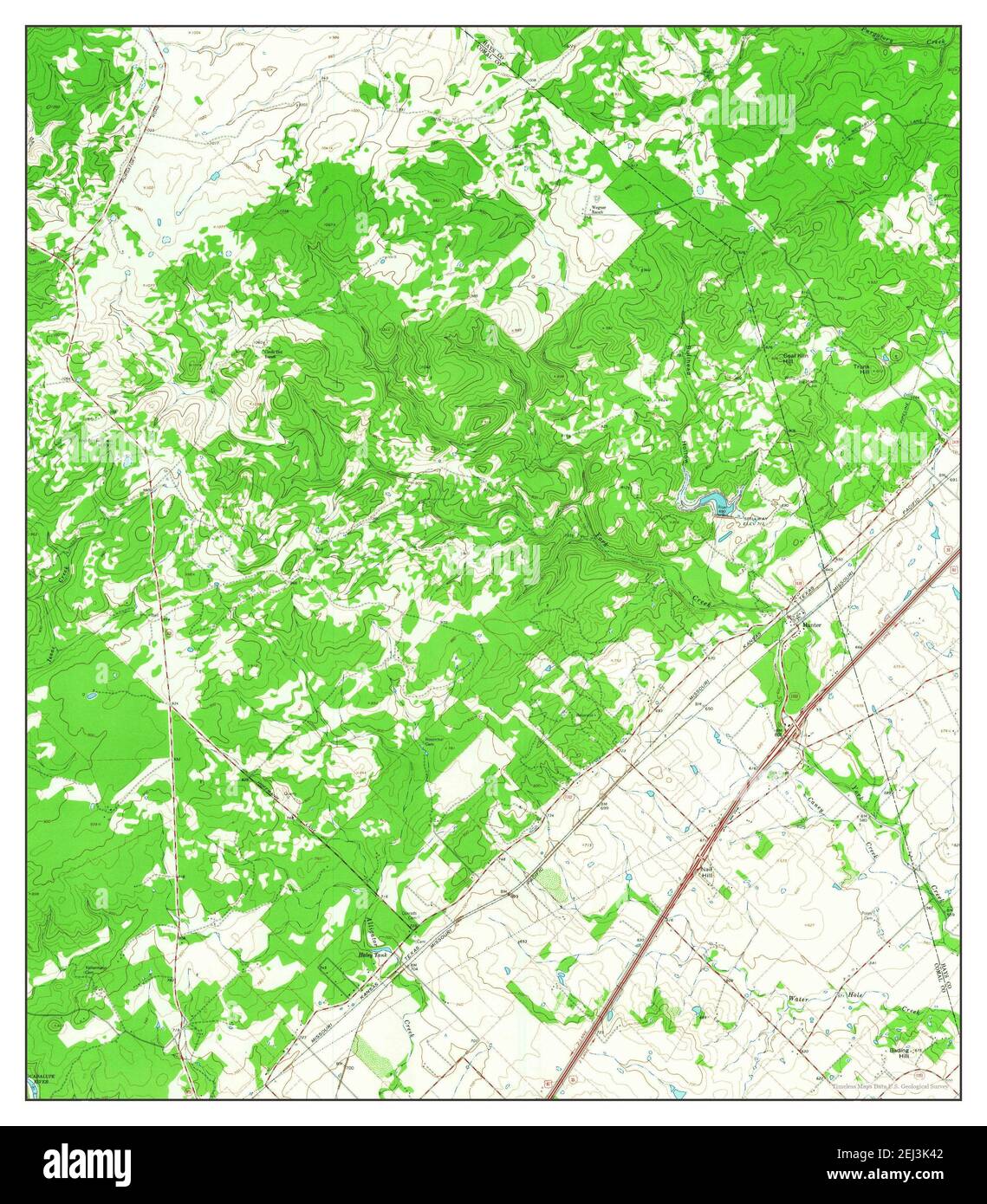 Hunter, Texas, map 1964, 1:24000, United States of America by Timeless ...