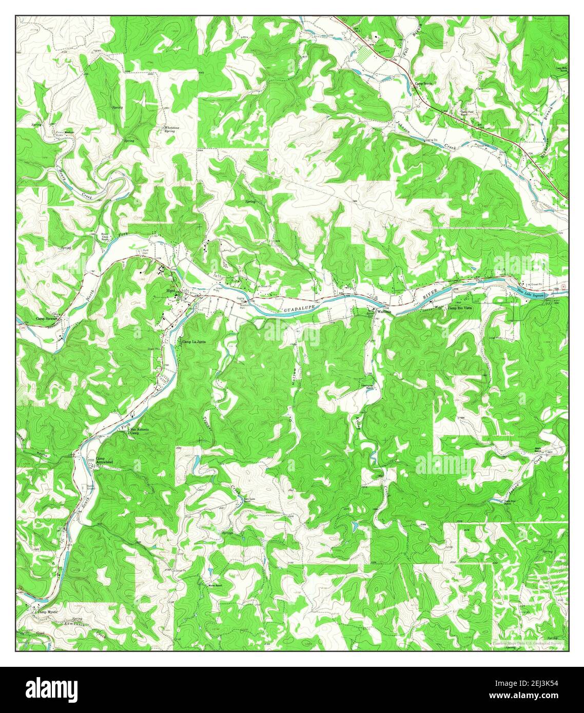 Hunt, Texas, map 1964, 1:24000, United States of America by Timeless ...