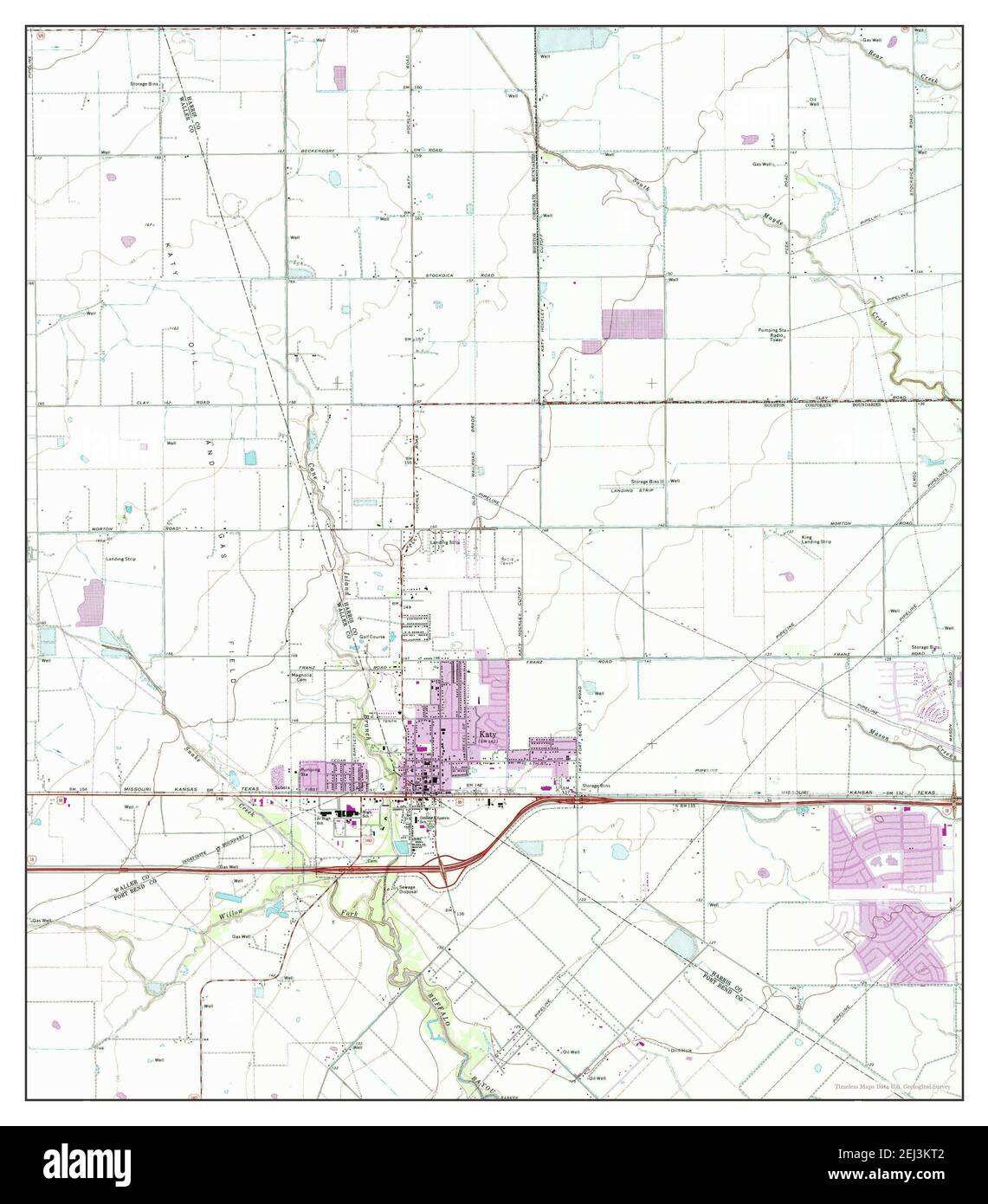 Katy, Texas, map 1971, 1:24000, United States of America by Timeless ...