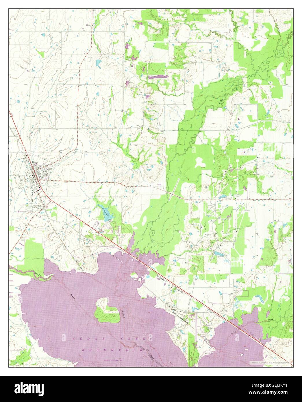 Kemp, Texas, map 1961, 1:24000, United States of America by Timeless ...