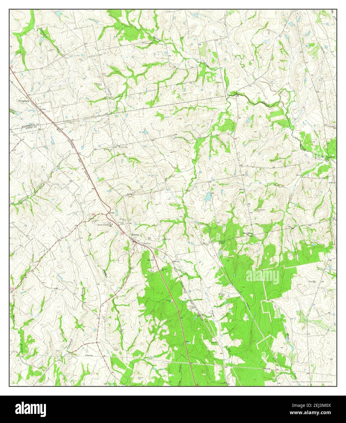 Kenney, Texas, map 1963, 1:24000, United States of America by Timeless ...