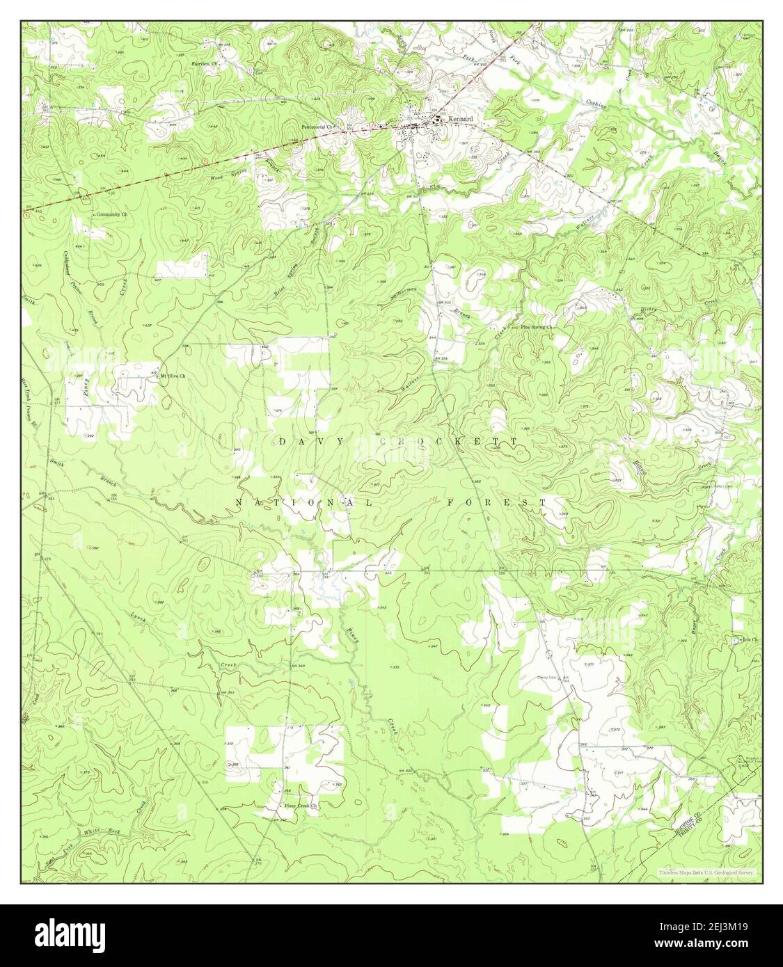 Kennard, Texas, map 1951, 1:24000, United States of America by Timeless ...
