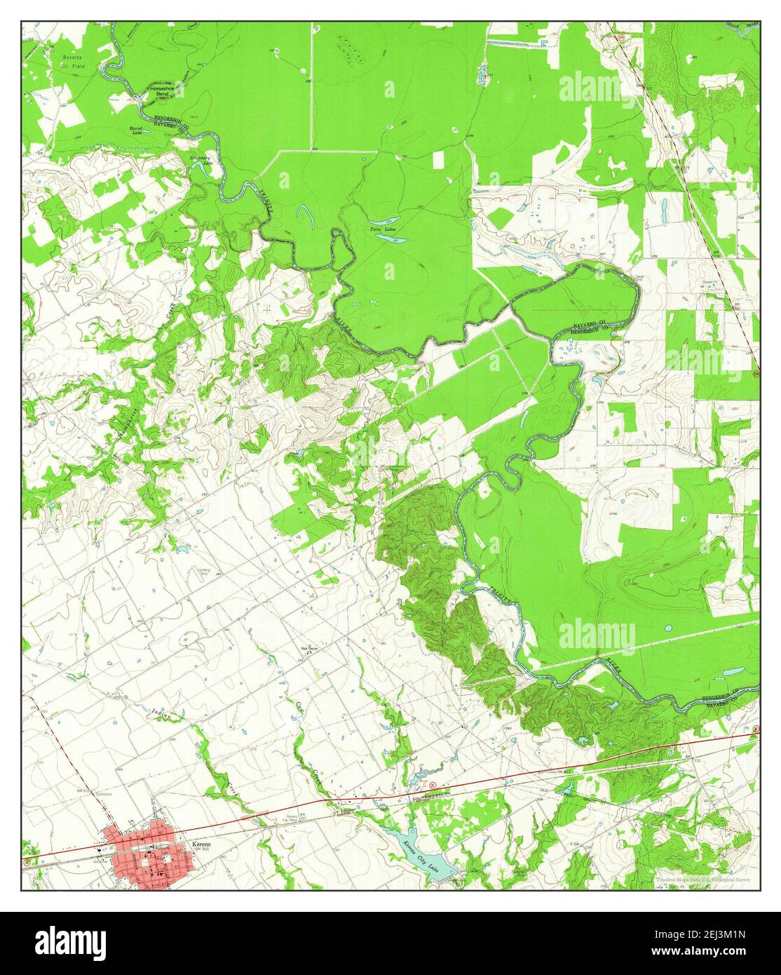 Kerens, Texas, map 1961, 1:24000, United States of America by Timeless ...