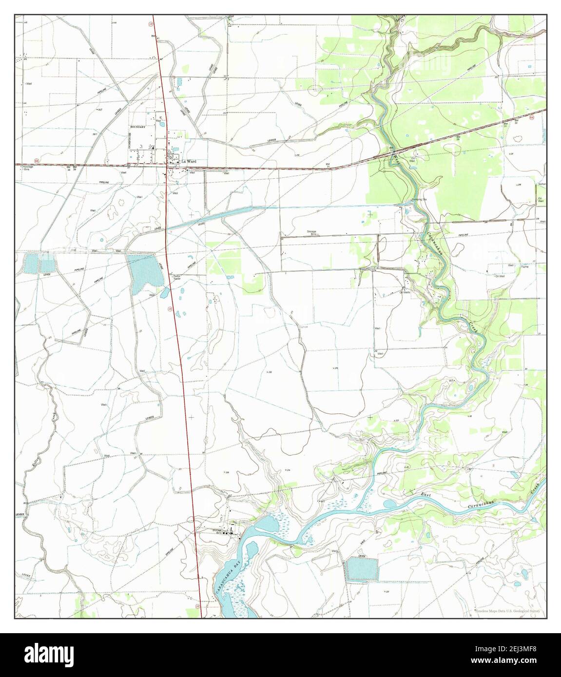 La Ward, Texas, map 1995, 1:24000, United States of America by Timeless ...