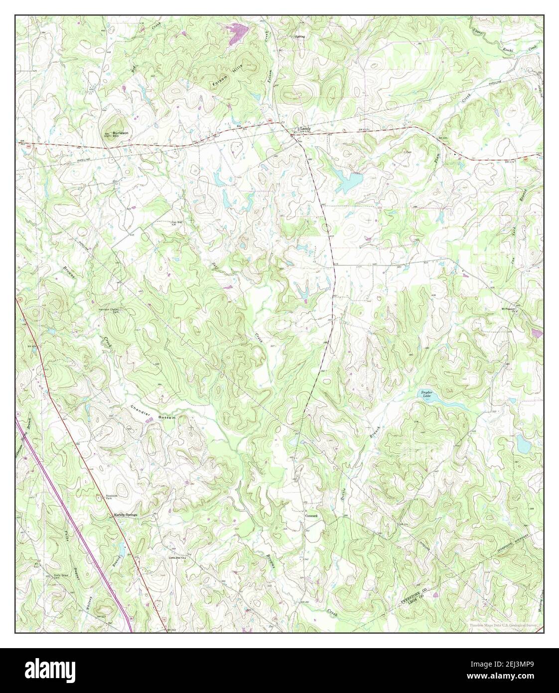 Lanely, Texas, map 1965, 1:24000, United States of America by Timeless ...