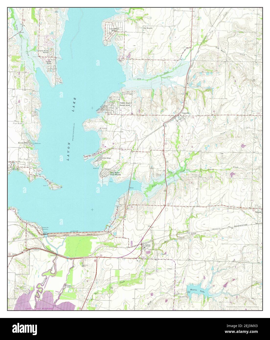 Lavon, Texas, map 1963, 1:24000, United States of America by Timeless ...