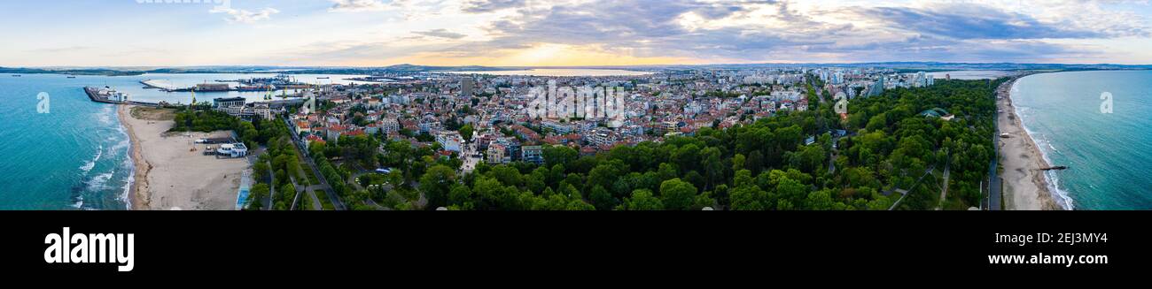 Aerial view of the Bulgarian city Bourgas Stock Photo - Alamy