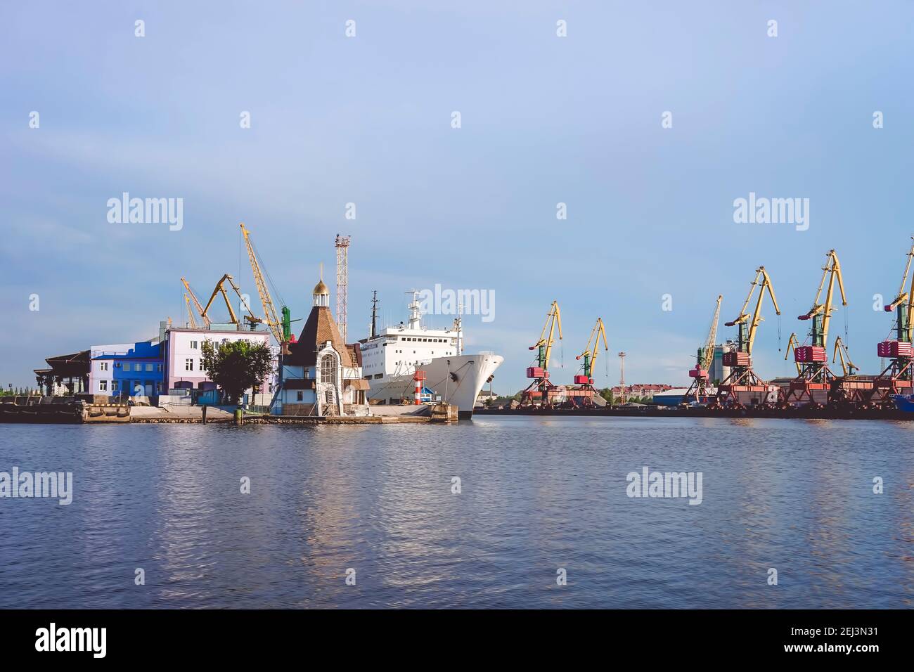 Kaliningrad , Russia. Port of a large Russian city with ships and ...