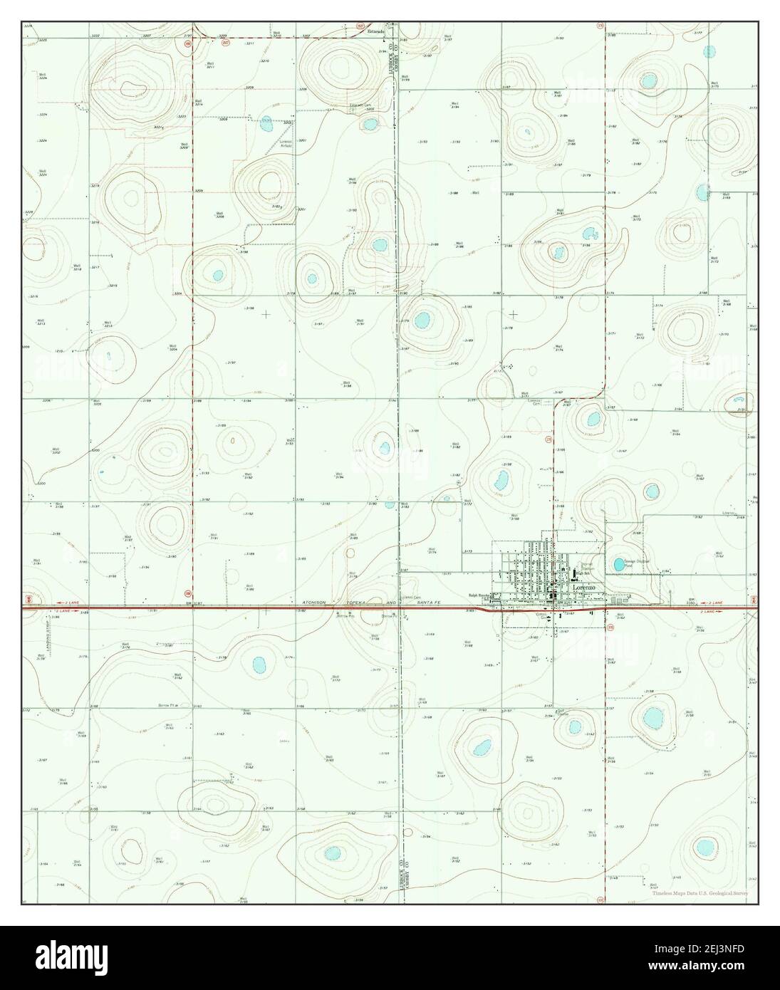 Lorenzo, Texas, map 1965, 1:24000, United States of America by Timeless ...