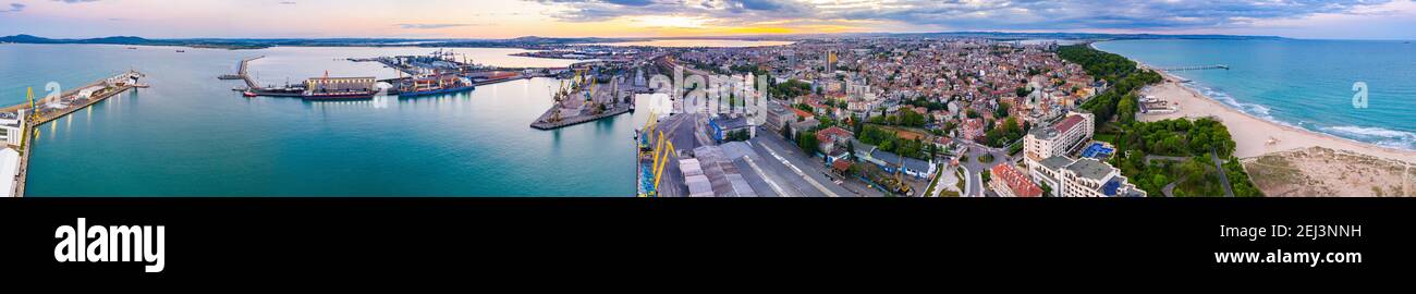 Aerial view of the port of Bourgas in Bulgaria Stock Photo - Alamy