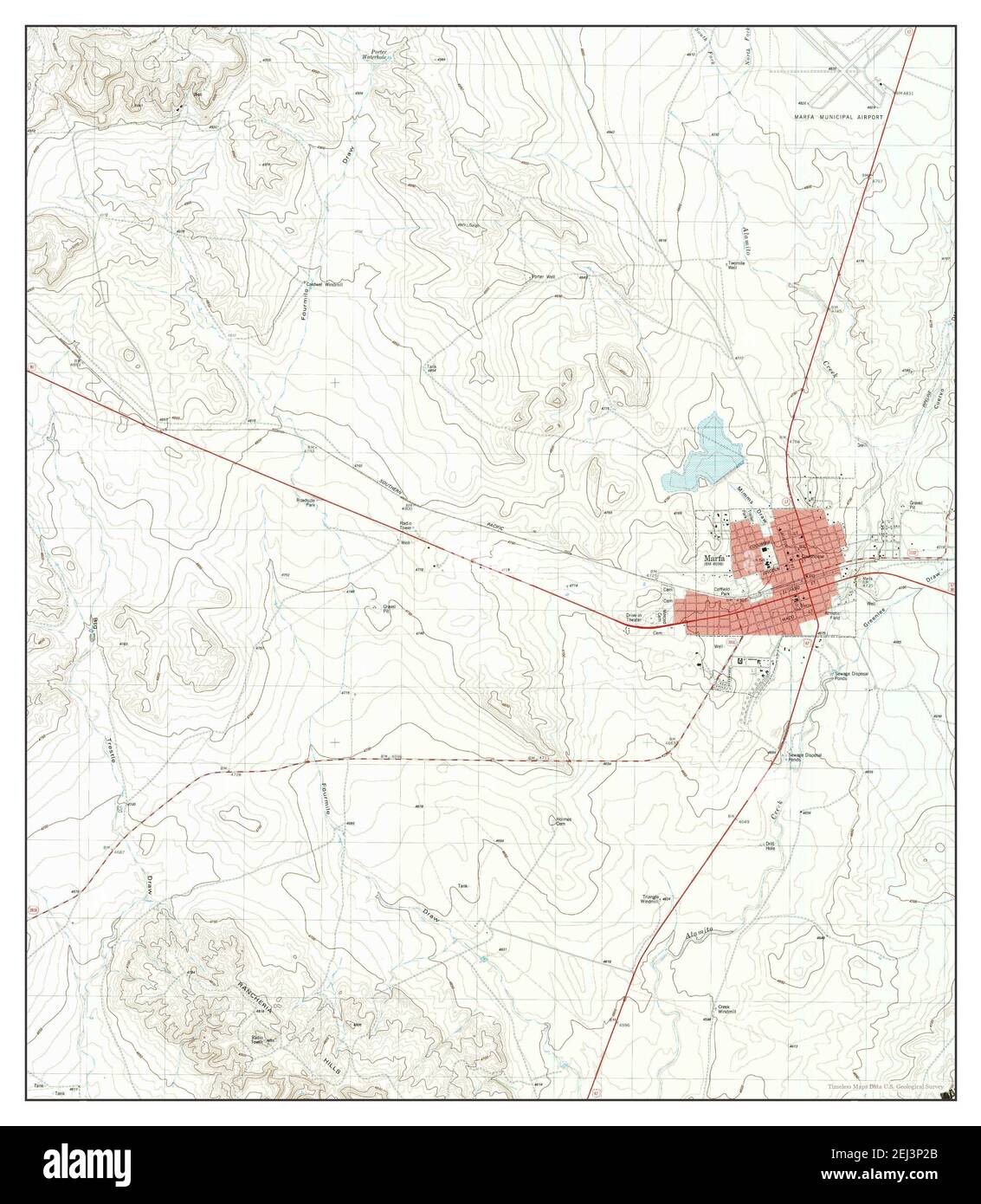 Marfa, Texas, map 1983, 1:24000, United States of America by Timeless ...