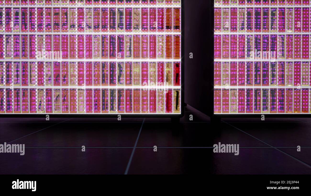 Big data center deep learning AI iot 3d render Stock Photo - Alamy