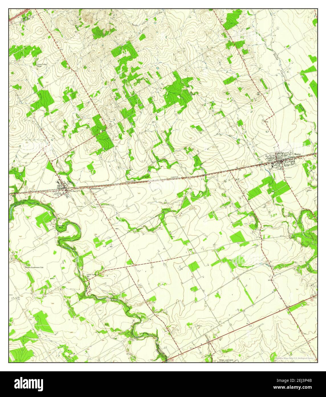 Marion, Texas, map 1958, 1:24000, United States of America by Timeless ...