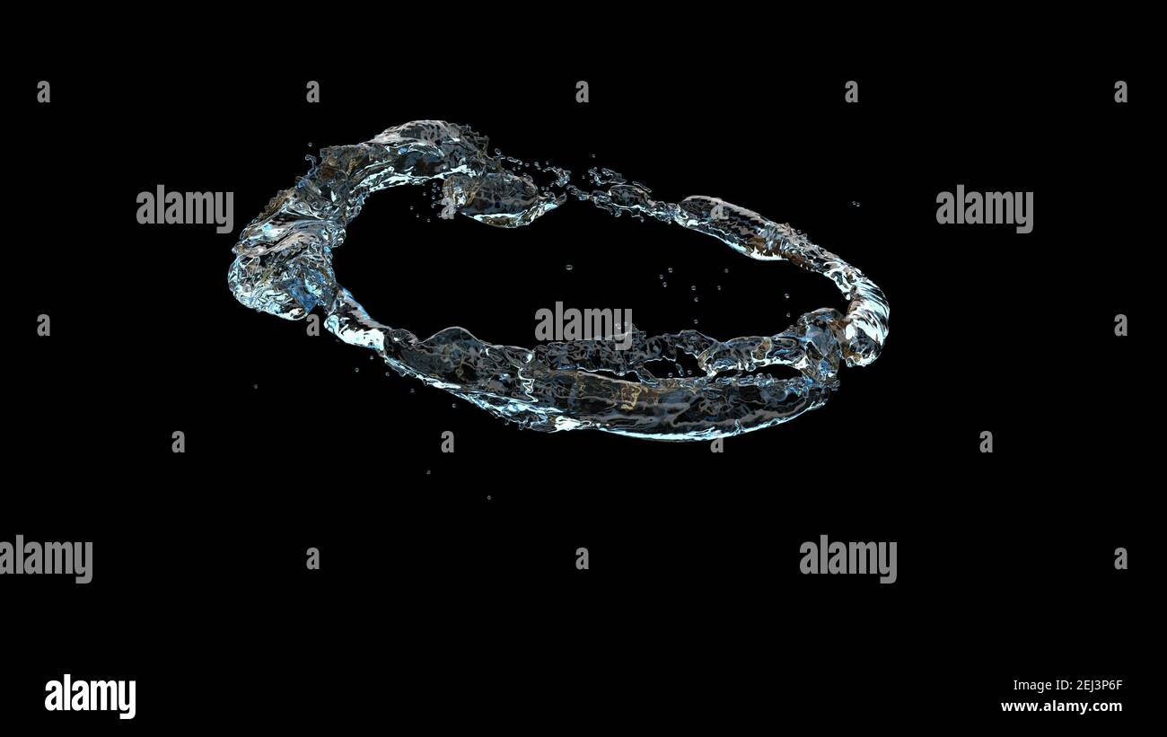 Liquid splash Cold blue water 3d render Stock Photo - Alamy