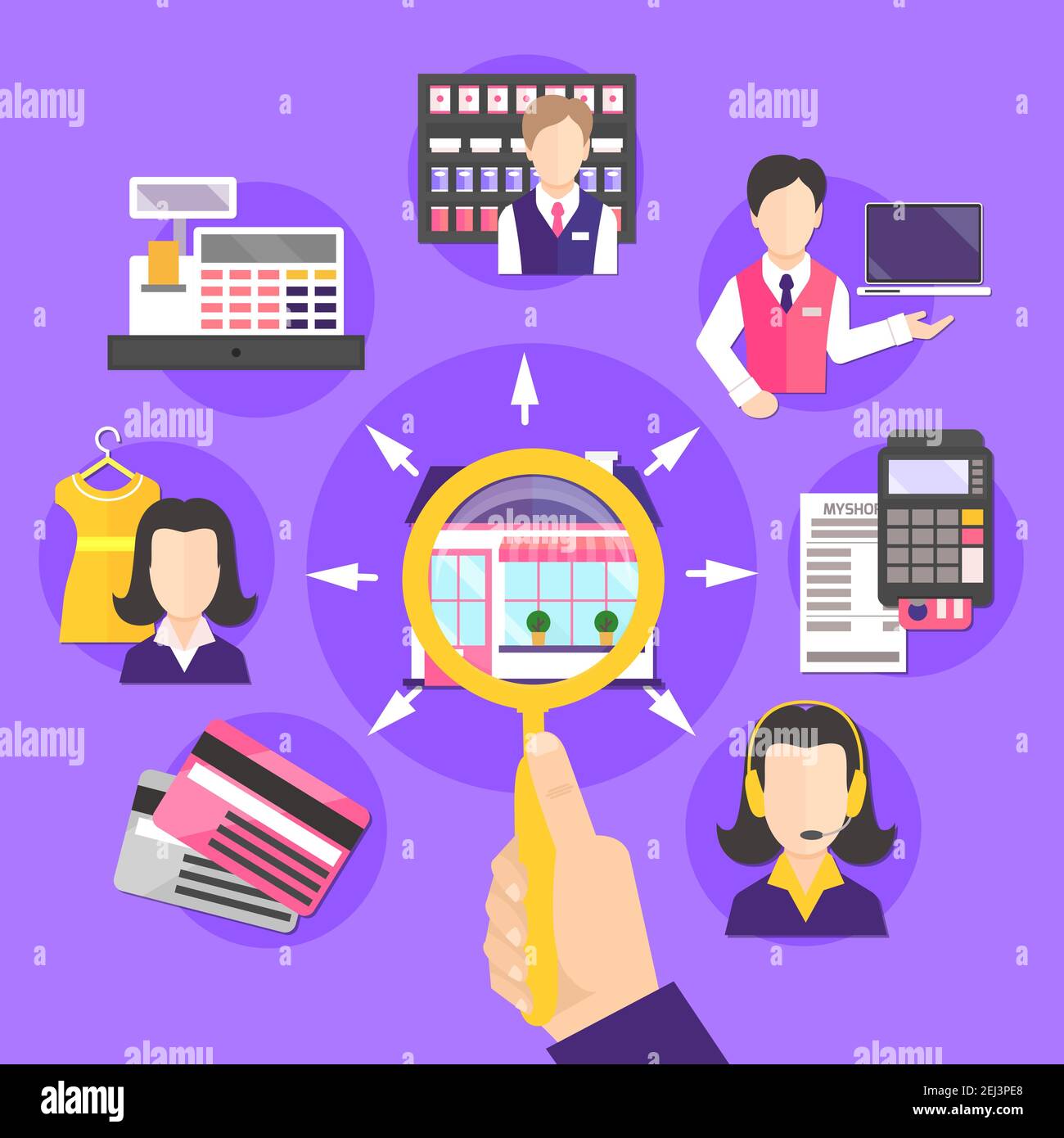 Store Clerk Stock Vector Images - Alamy