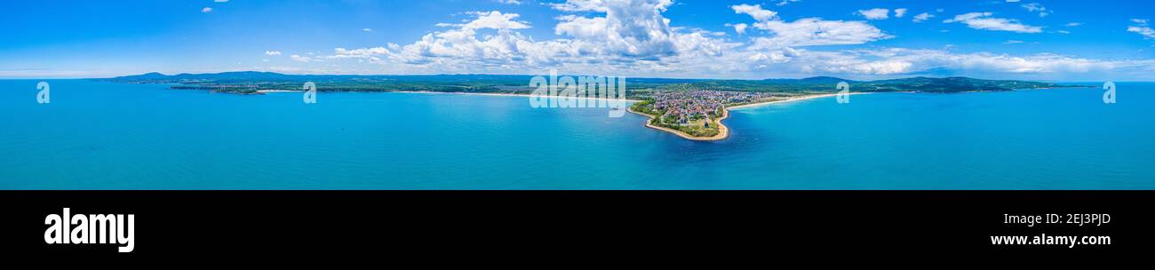 Aerial view of Bulgarian seaside town Primorsko Stock Photo - Alamy
