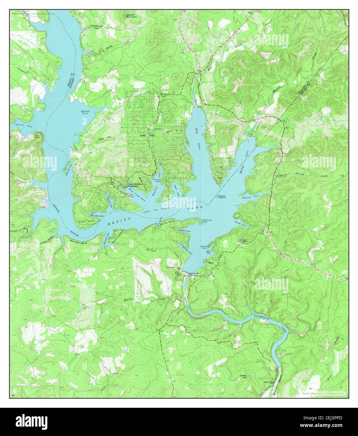 Medina Lake, Texas, map 1964, 1:24000, United States of America by ...