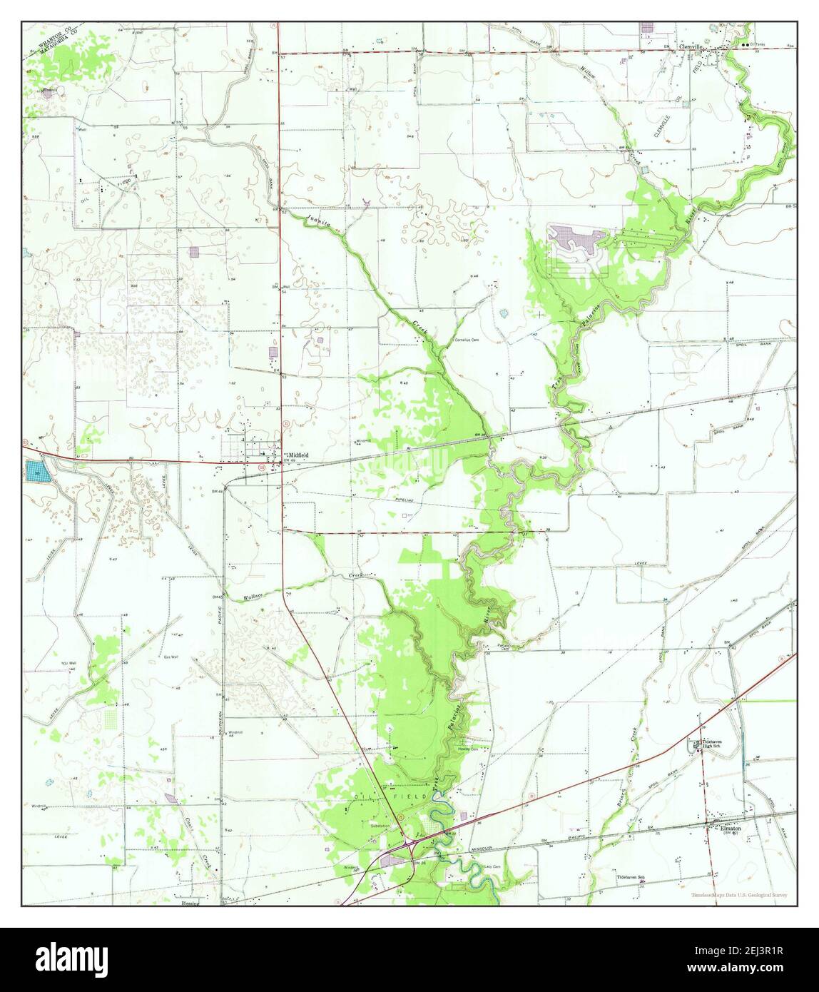 Midfield, Texas, map 1952, 1:24000, United States of America by ...